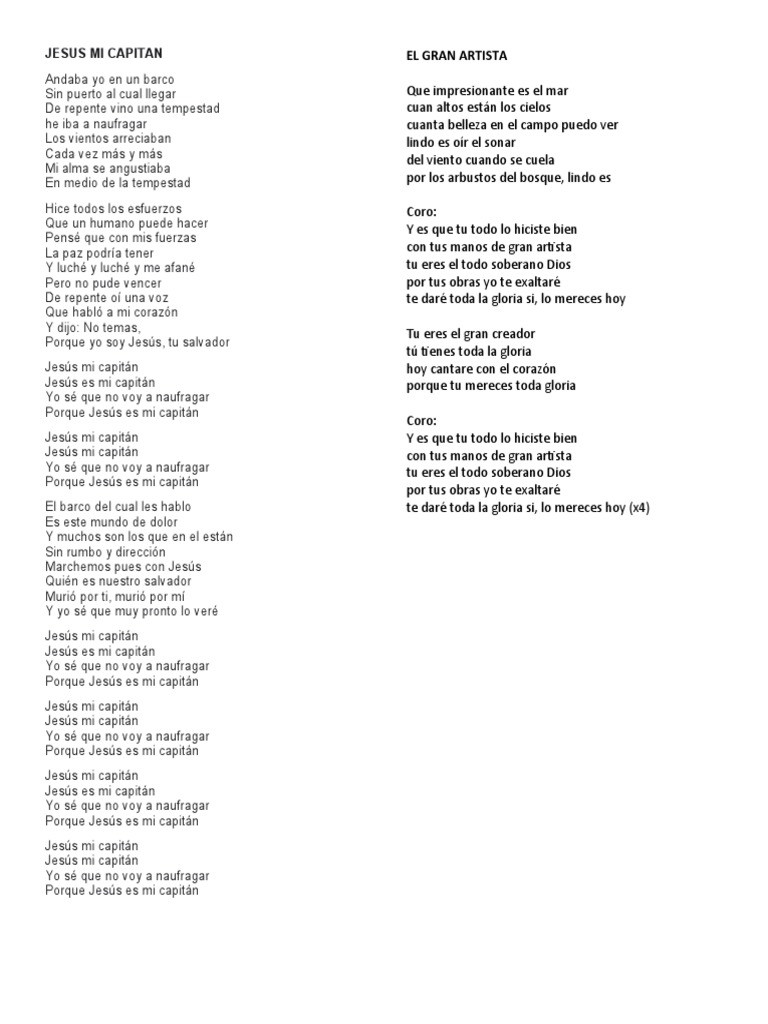 Jesús es mi Capitán: Letra y Acordes | PDF