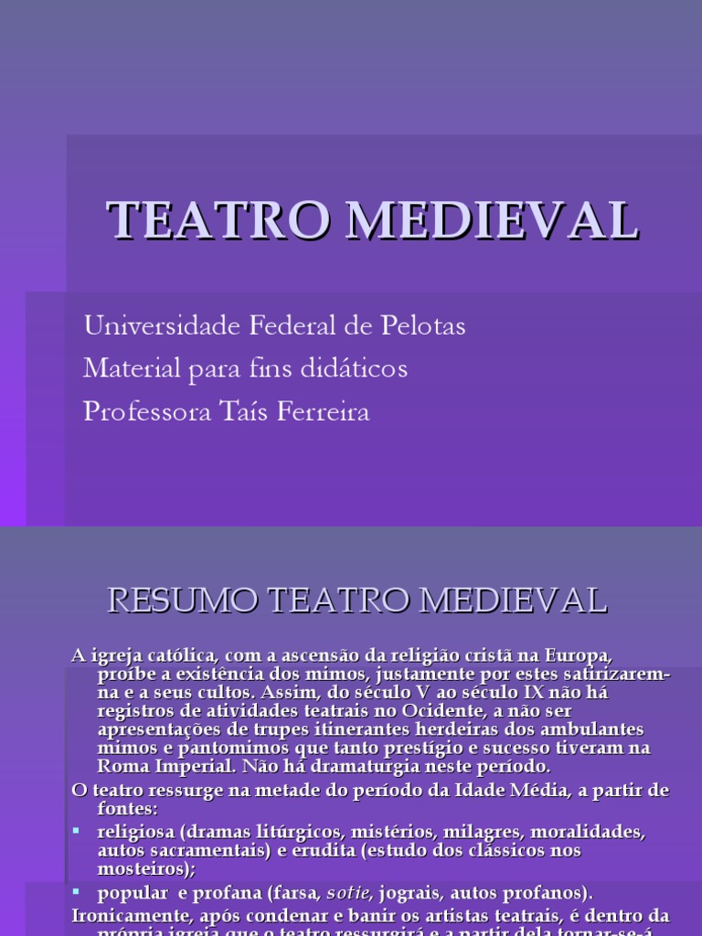Teatromedieval2 110109113947 Phpapp02 | PDF | Teatro | Idade Média