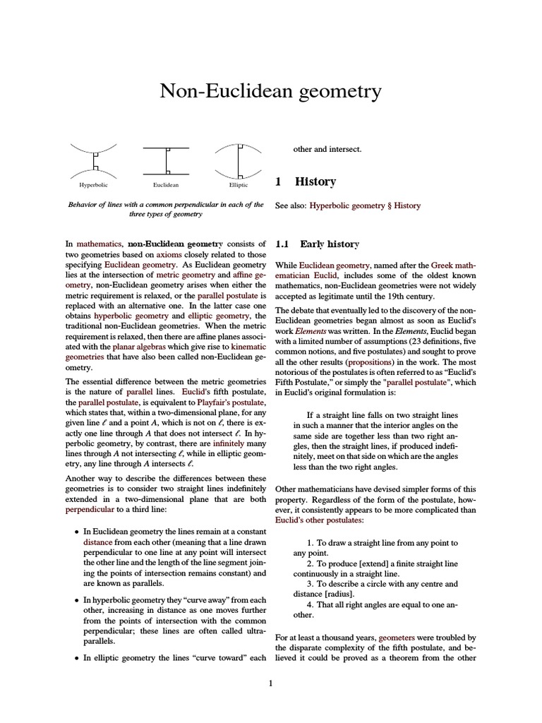Non Euclidean Geometry | PDF | Non Euclidean Geometry | Hyperbolic Geometry