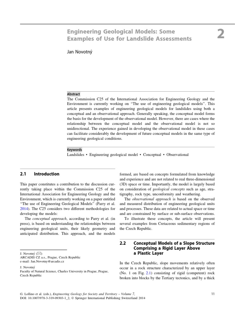 Engineering Geological Models - Novotny J - 2014 | PDF | Landslide | Physical Sciences