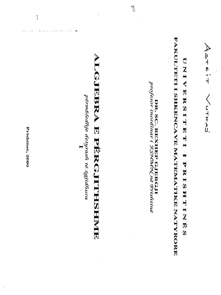 Algjebra e Pergjithshme I | PDF