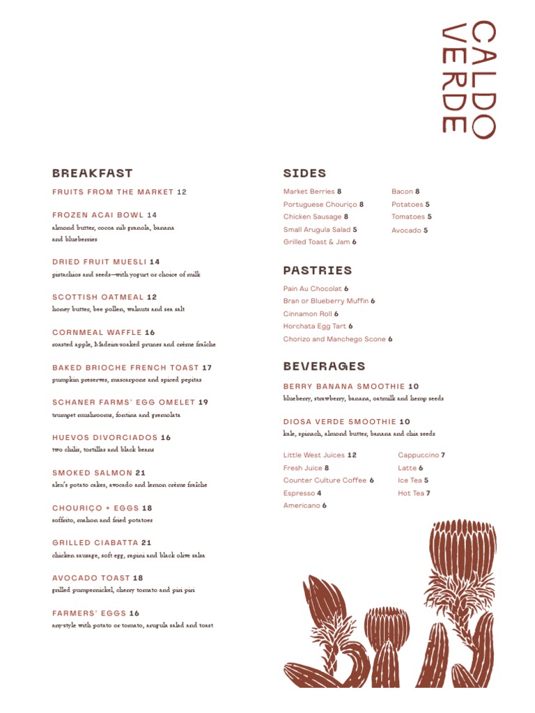 Caldo Verde Menus | PDF | Vegan Cuisine | Food Ingredients