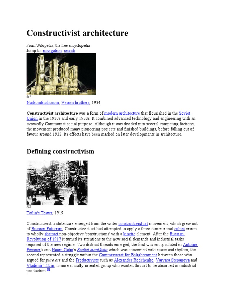 Constructivist Architecture: Defining Constructivism | PDF | Modernity ...