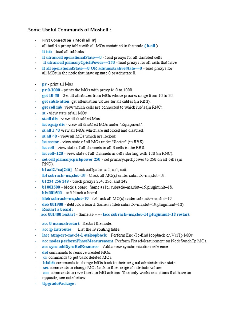 Some Useful Commands of Moshell | PDF | Information Technology Management | Software Development