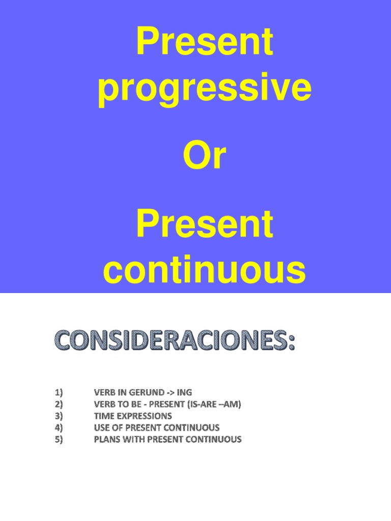 Present Progressive or Present Continuous | PDF | Syntax | Linguistic ...