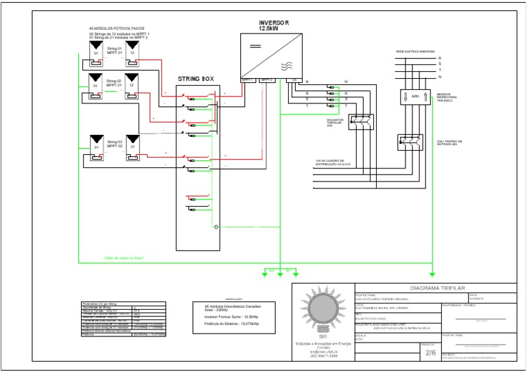 Diagrama Trifilar | PDF | Potência (Física) | Engenharia Elétrica