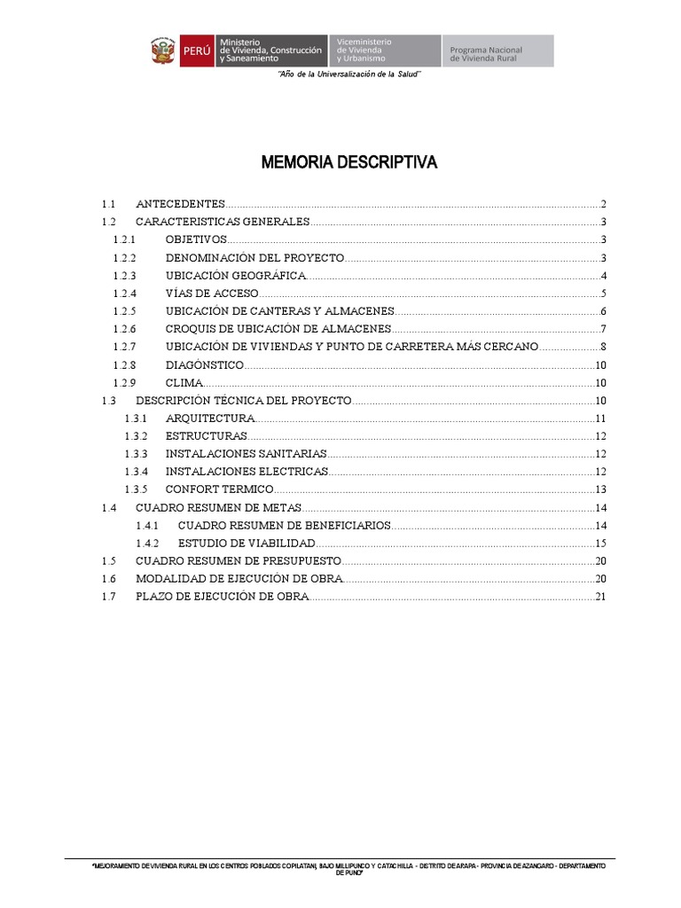 Memoria Descriptiva Adobe Pun-75 - 2 | PDF | Clima | Selva