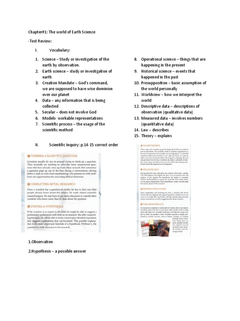 Earth Science Test Review Guide | PDF | Science & Mathematics