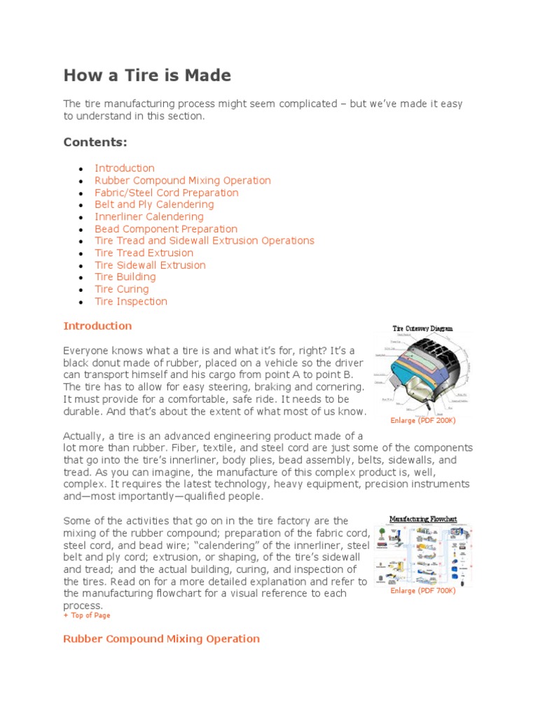 How A Tire Is Made | PDF | Tire | Chemistry