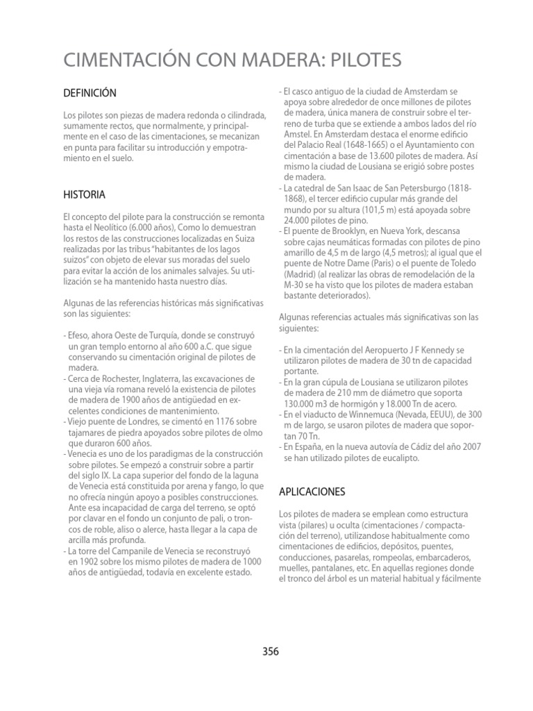 Pilotes de Maderas | PDF | Fundación (Ingeniería) | Madera