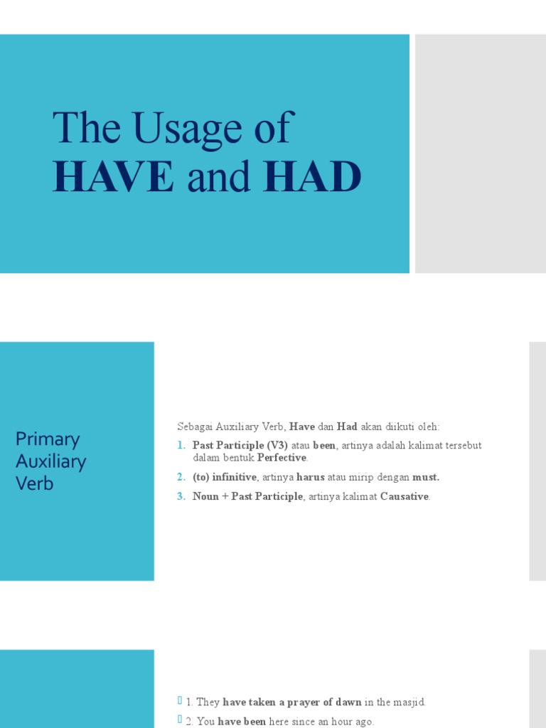 Understanding HAVE and HAD Usage | PDF