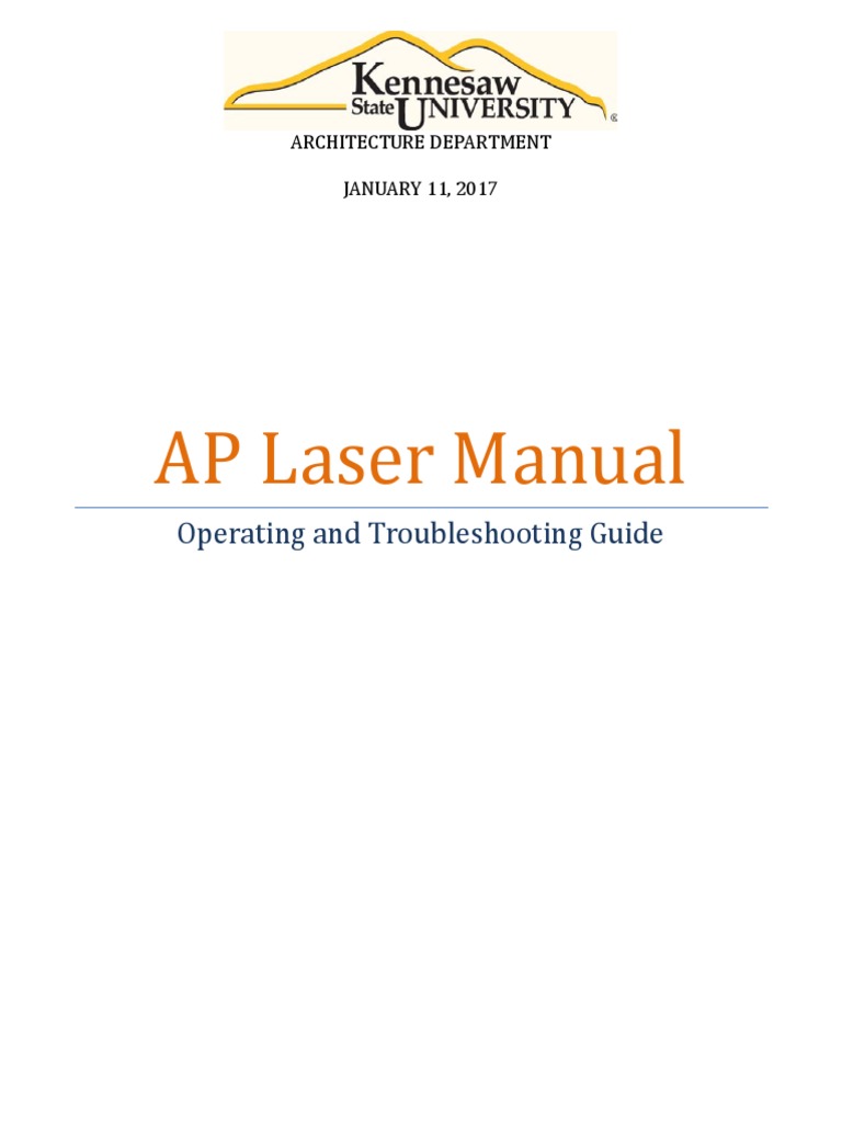 Operating and Troubleshooting Guide for the AP Laser Cutter | PDF ...