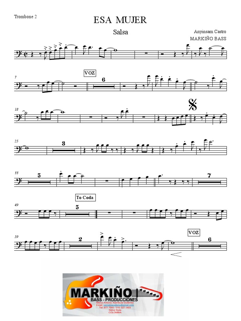 ESA MUJER Salsa - Trombone 2 | PDF