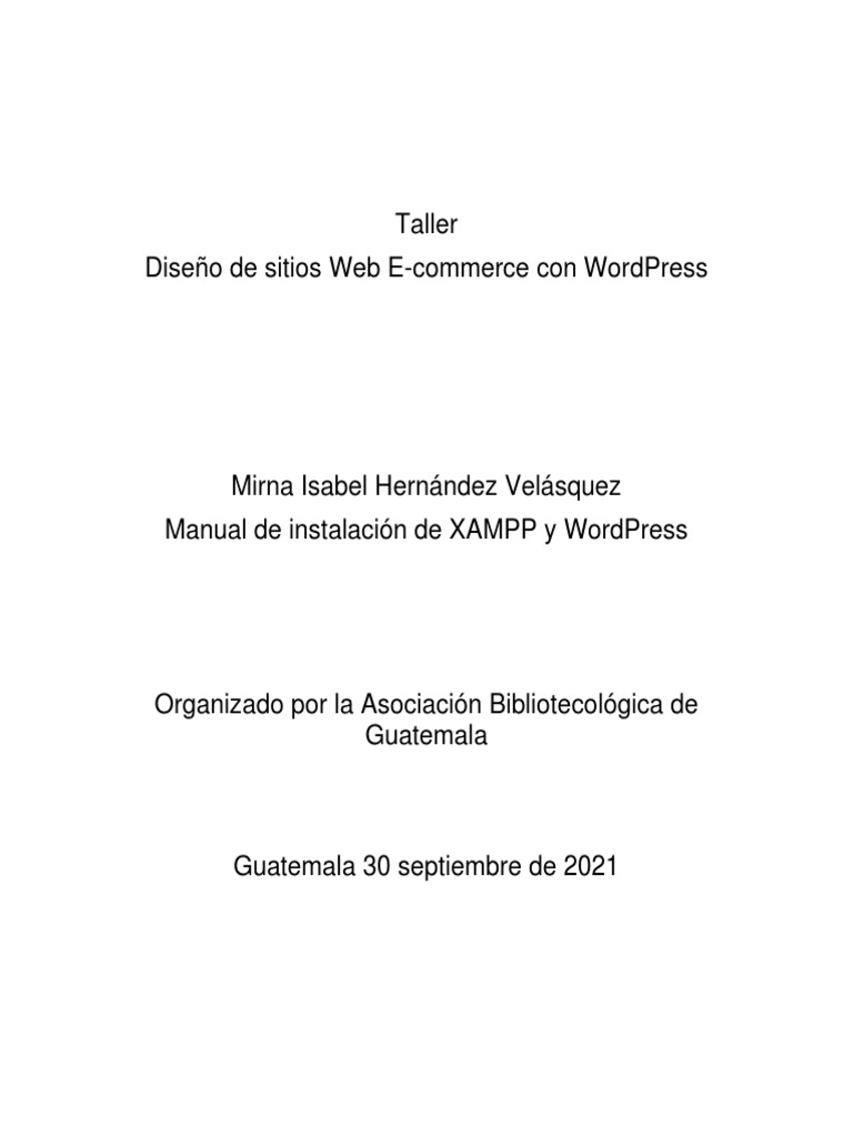 Manual de Instalacion de XAMPP y WordPress | PDF | Word Press | Red mundial