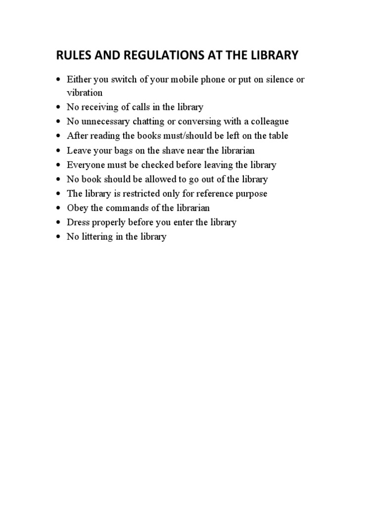 Library Rules and Penalties Guide | PDF | Cooking, Food & Wine