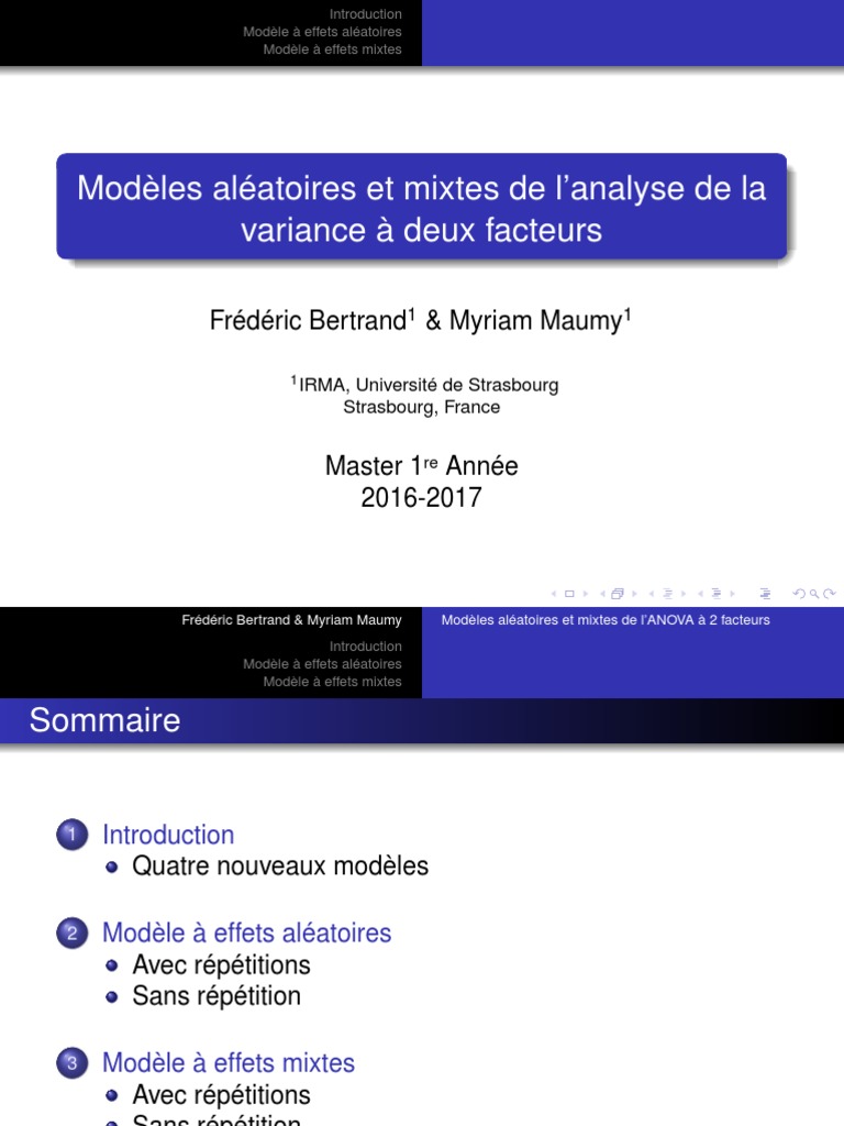 Master1 Cours4 | PDF | Analyse de la variance | Méthodes d'évaluation