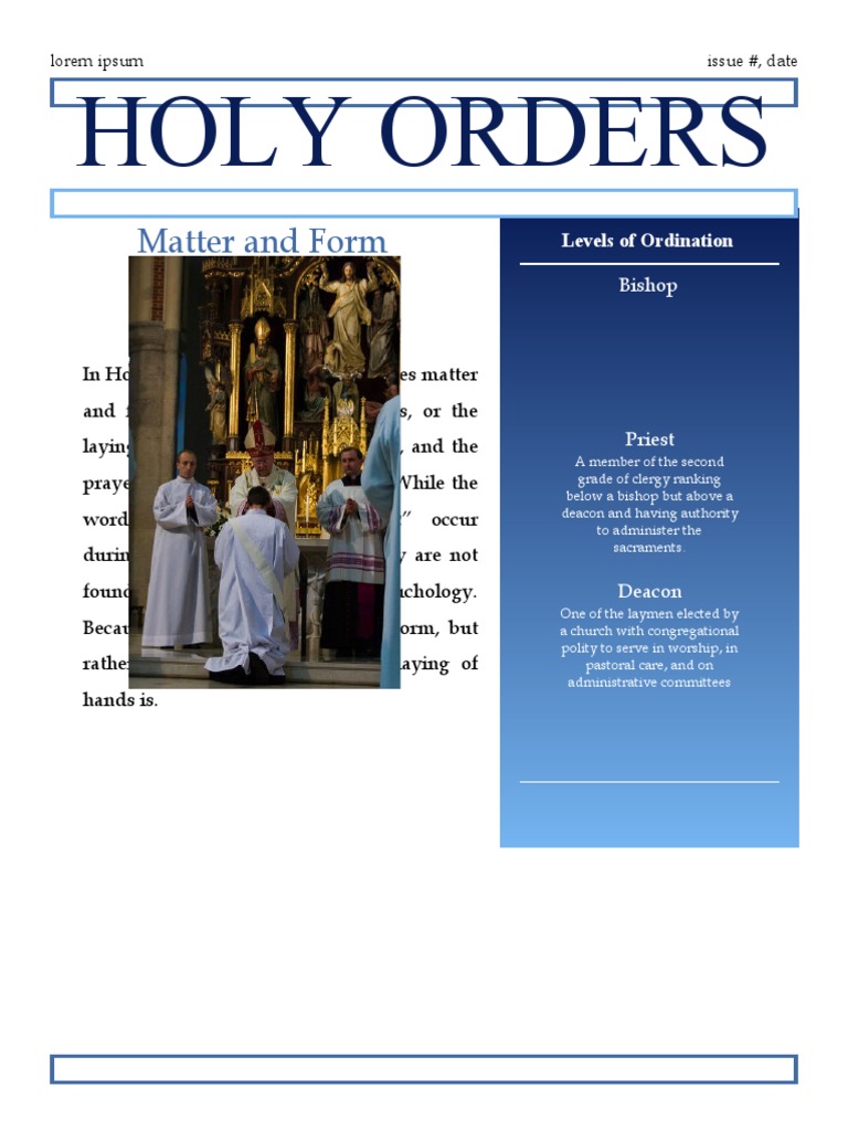 Holy Orders: Matter and Form | PDF | Bishop | Sacraments