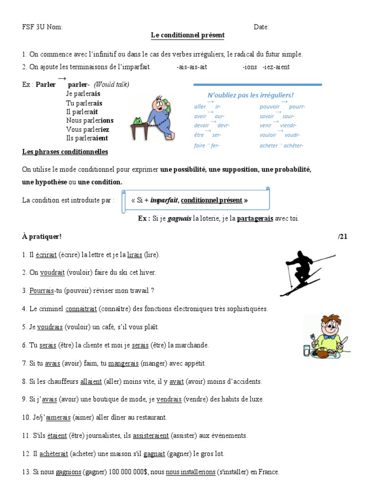 Le conditionnel présent en français | PDF | Linguistique | Grammaire