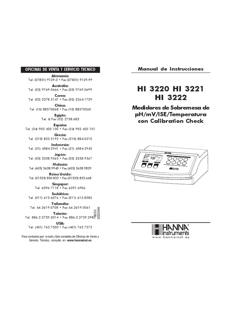 Manual PH | PDF | Descarga electrostática | Calibración