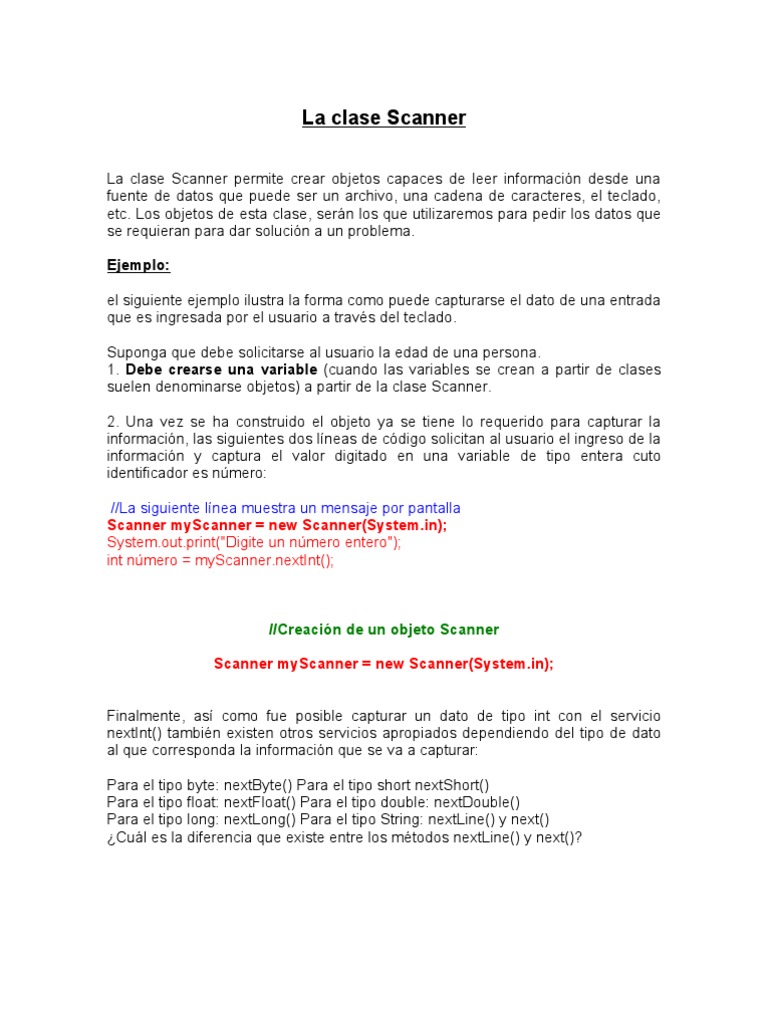 La Clase Scanner | PDF | Información | Archivo de computadora La Clase Scanner | PDF | Información | Archivo de computadora