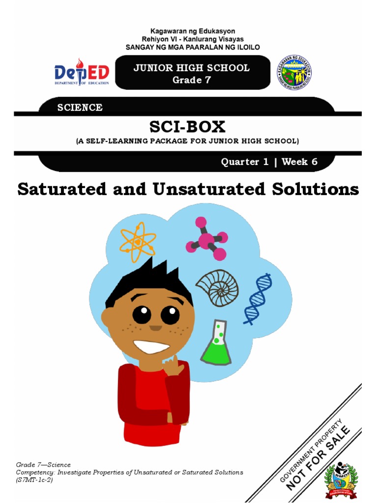 Saturated and Unsaturated Solutions: Sci-Box | PDF | Solution | Solubility