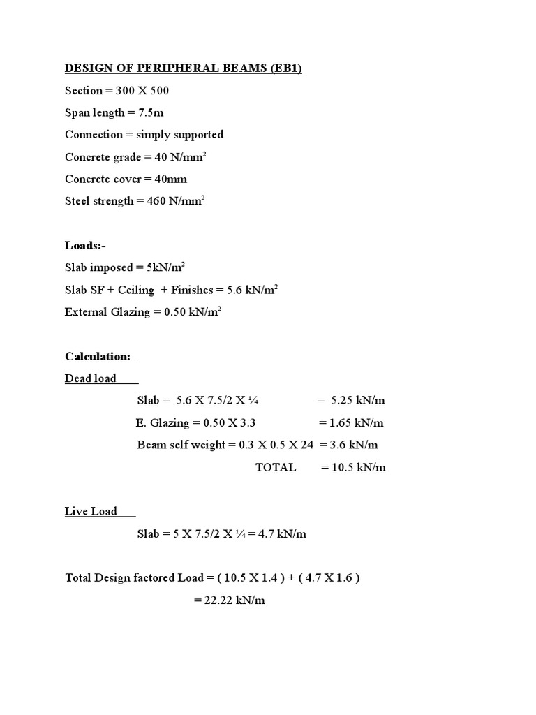 Design Specifications for Peripheral Beams | PDF