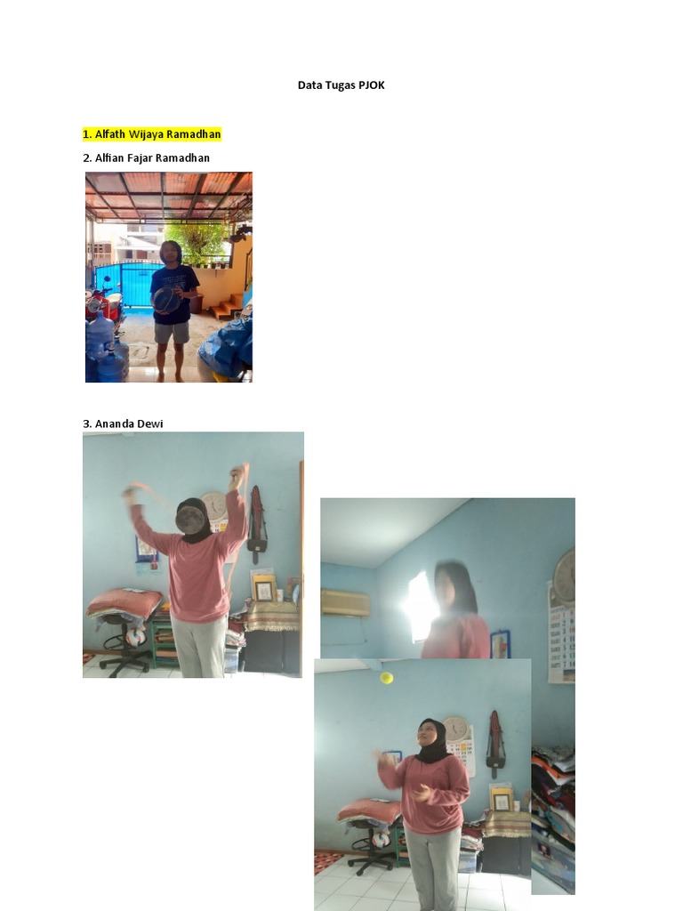 Data Tugas PJOK XI IPS 1 | PDF