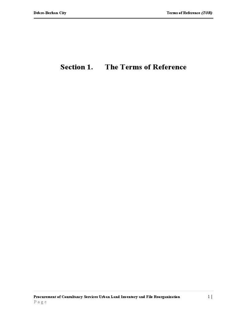 Final DB ToR Land Invontory and File Reorganization | PDF | Geographic ...