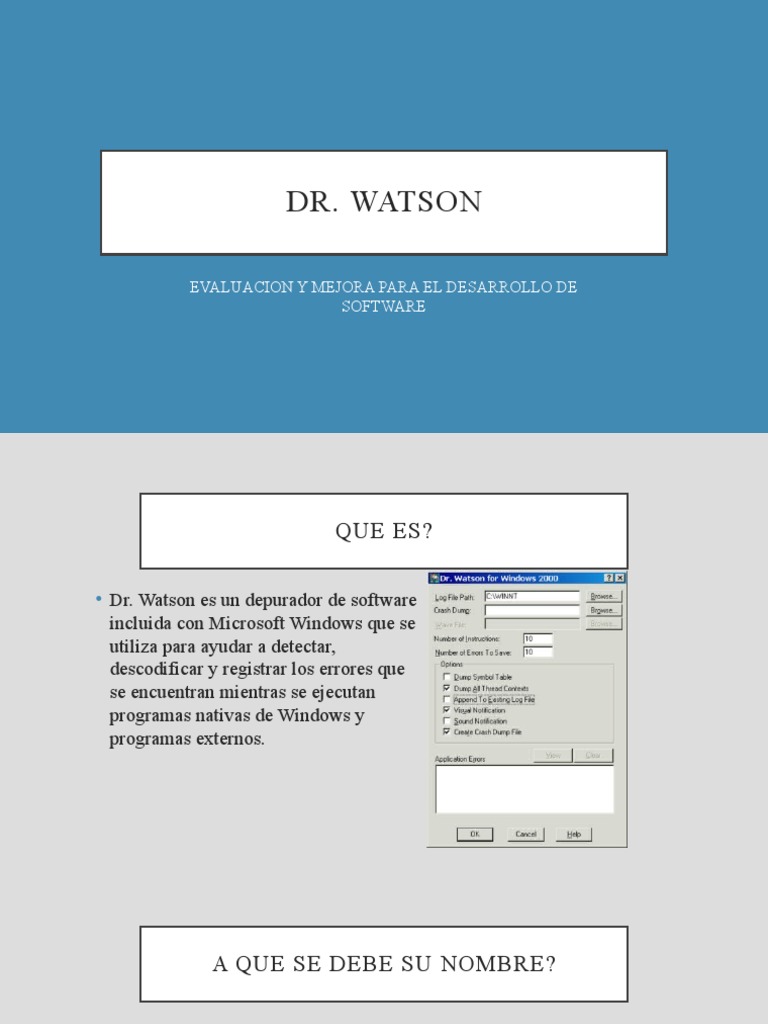 DR Watson | PDF | Archivo de computadora | Microsoft Windows