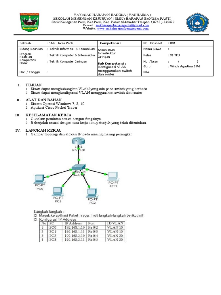 Jobsheet 1 Konfigurasi VLAN | PDF