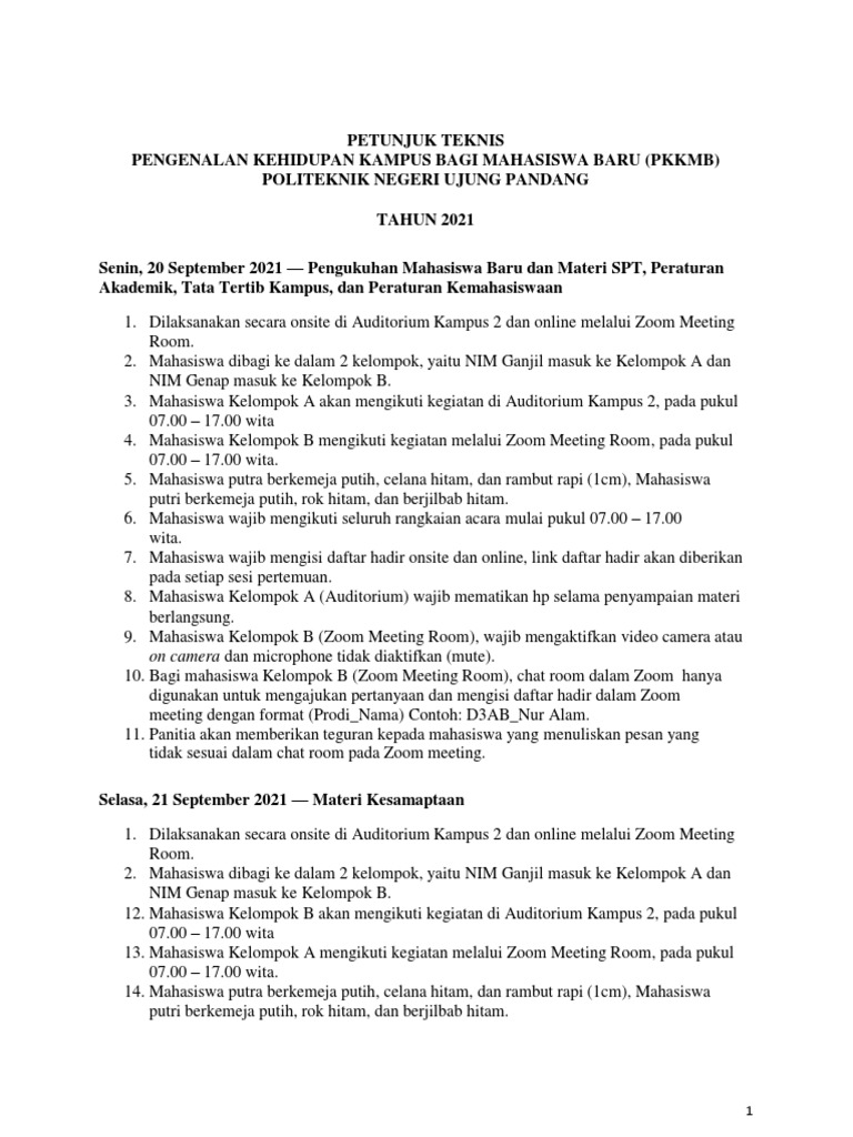 Juknis PKKMB 2021 | PDF