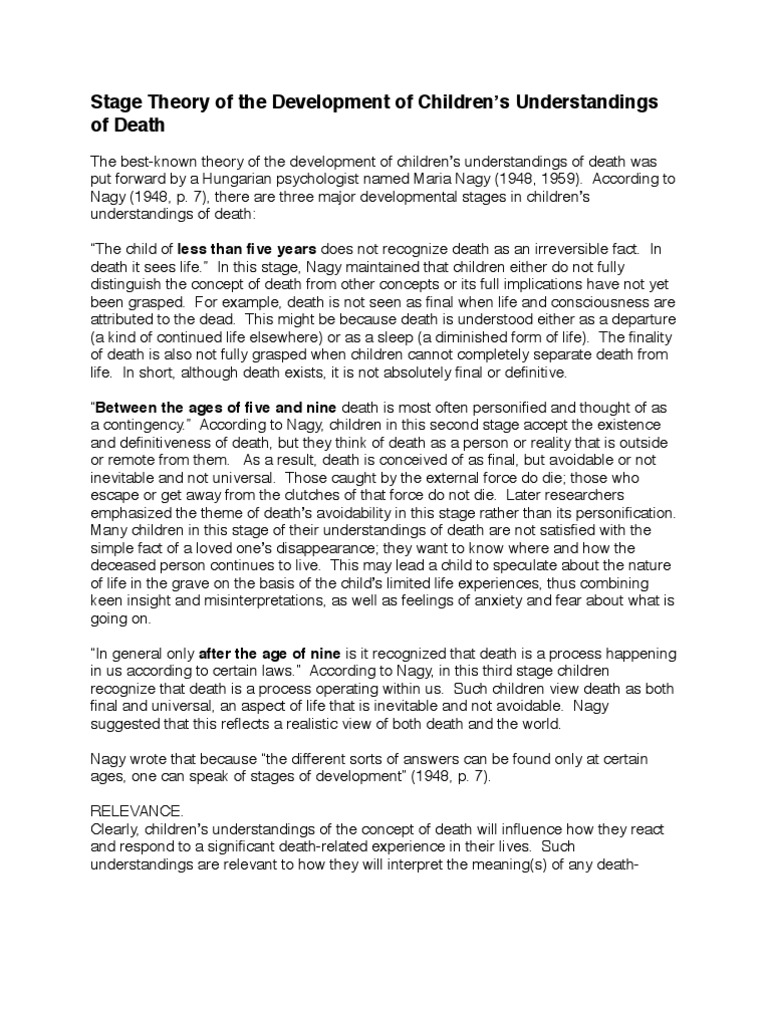 Children S Grief In Context Of Development Pdf Grief Adolescence