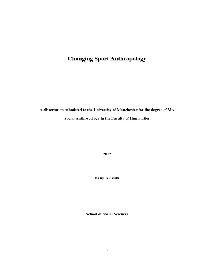 Changing Sport Anthropology | PDF | Anthropology | Ethnography