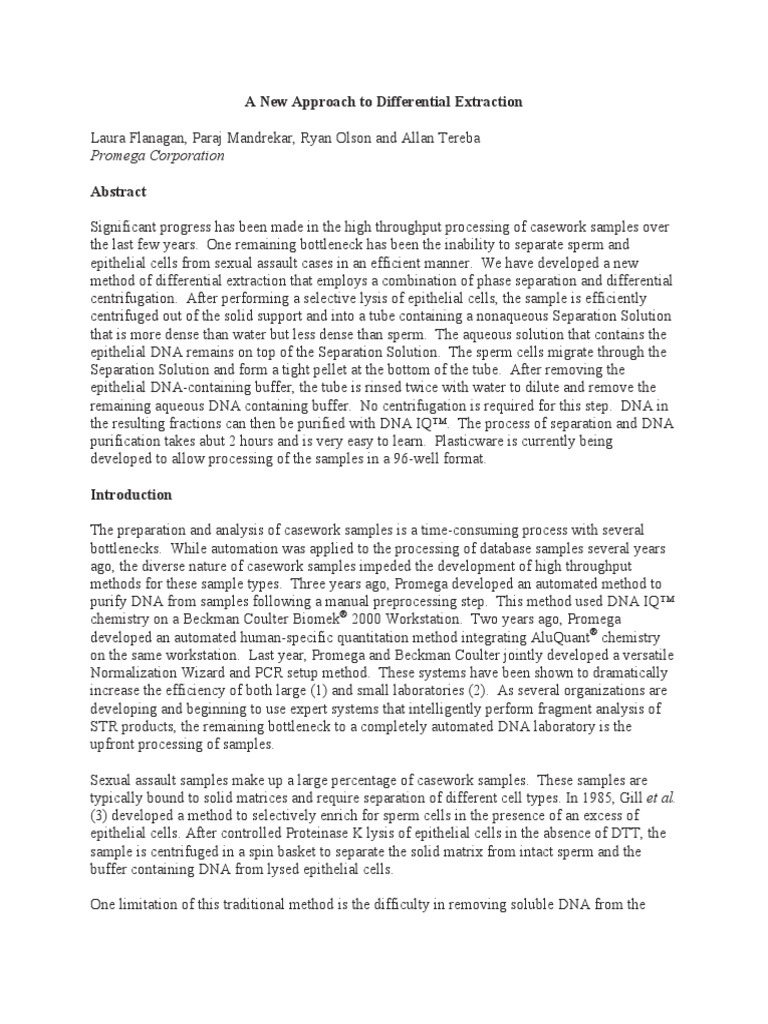 A New Approach To Differential Extraction | PDF | Protein Purification ...