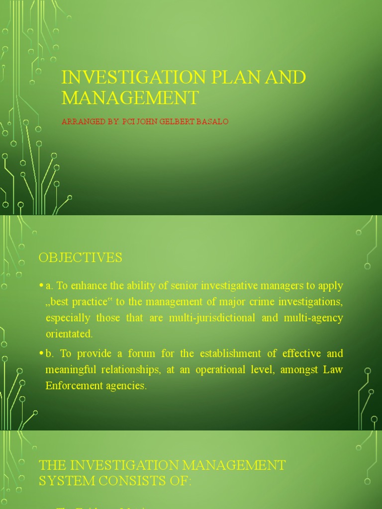 Investigation Plan and Management | PDF | Witness | Evidence