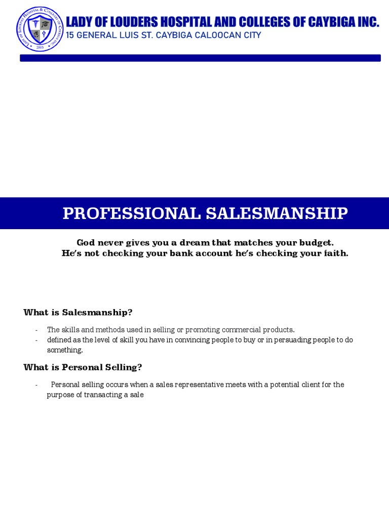 God's Salesman: How Faith Can Fuel Success in Sales | PDF | Sales ...