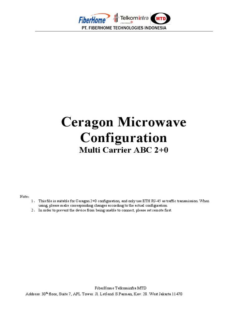 Ceragon Microwave Configuration Multi Carrier ABC 2+0 | PDF | Ip Address | Internet