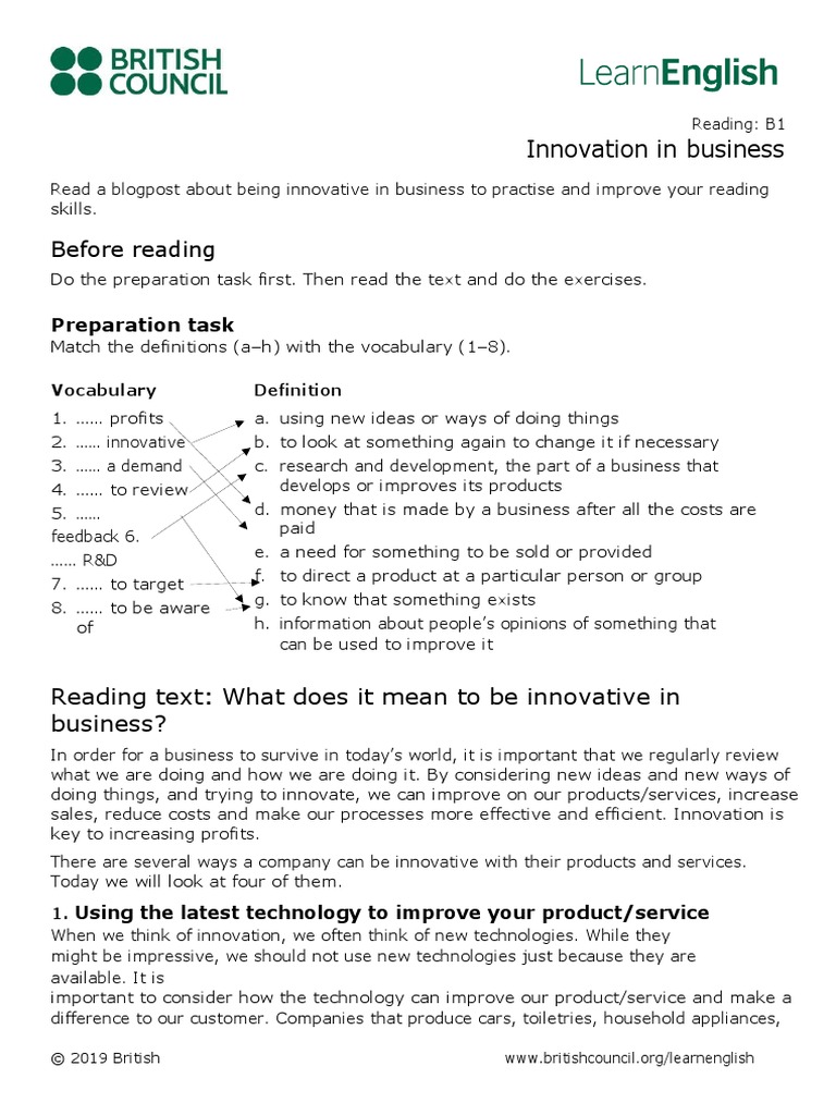 Innovation in Business: Before Reading | PDF | Innovation | Nintendo
