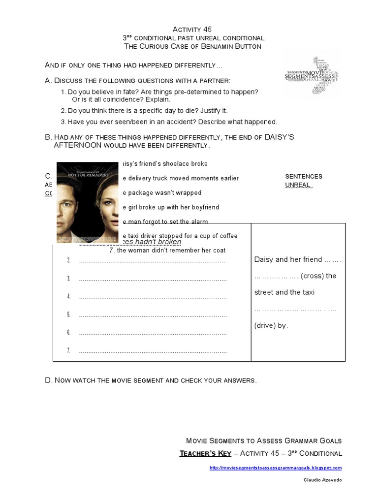 45 The Curious Case of Benjamin Button - 3rd Conditional | PDF