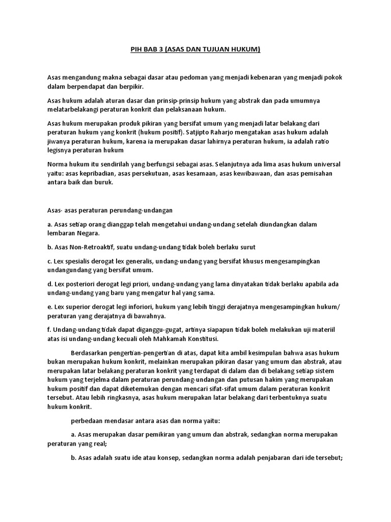 Rangkuman Pih Bab 3 | PDF | Hukum