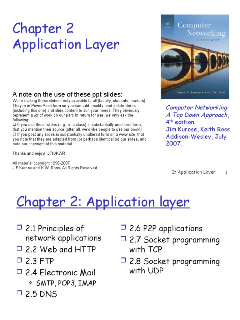 Application Layer: A Note On The Use of These PPT Slides | Download Free PDF | Hypertext ...