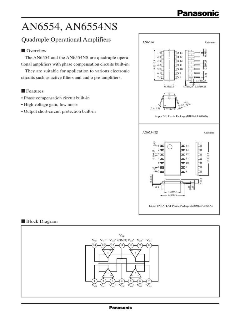AN6554 | PDF | Operational Amplifier | Electrical Engineering