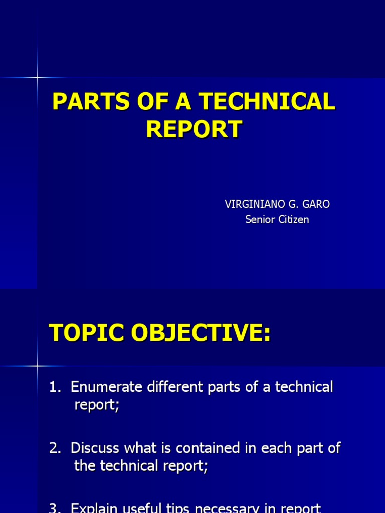 Parts of A Technical Report | PDF | Verb | Sentence (Linguistics)