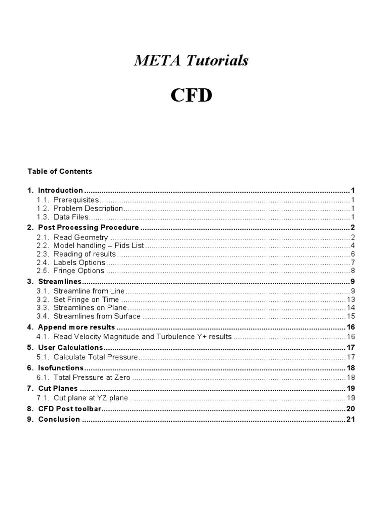 META Tutorials CFD | PDF | Computational Fluid Dynamics | Euclidean Vector