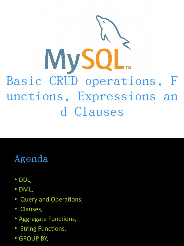 Basic CRUD Operations, F Unctions, Expressions An D Clauses | PDF | Sql ...