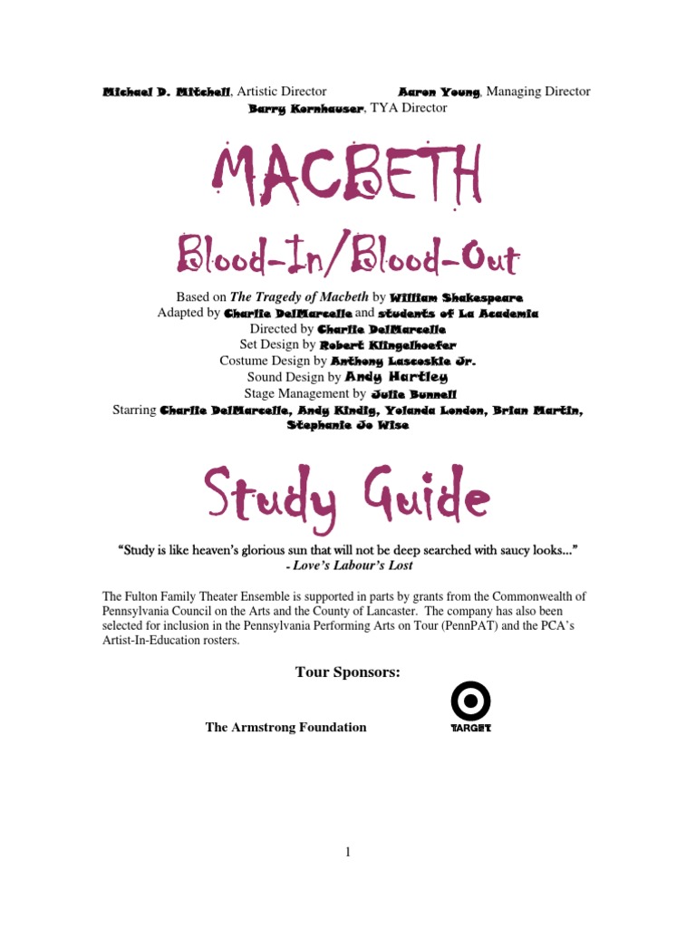 Macbeth Study Guide | PDF | Metre (Poetry) | Macbeth