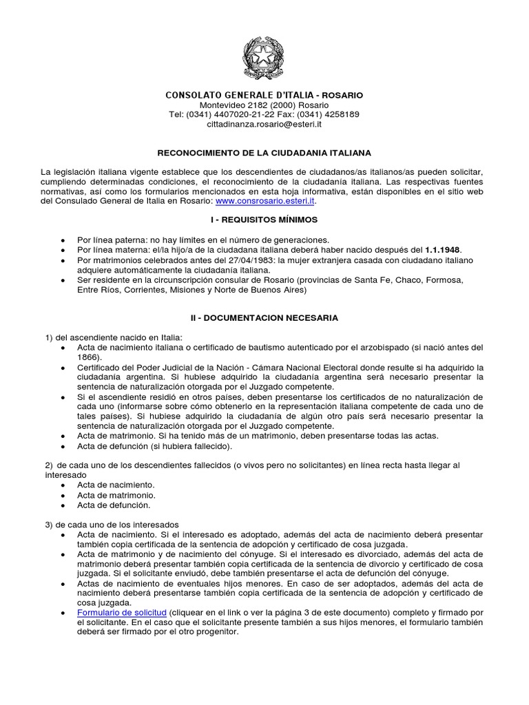 2 - Promemoria Documentazione Da Presentare | PDF | Certificado de ...