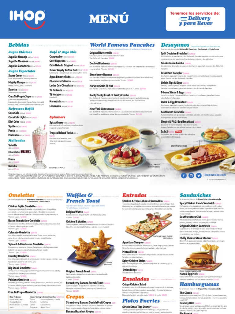 Menú Ihop Todos Compressed Ok Pdf Tortita Salsa