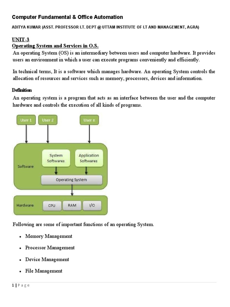 Computer Fundamental & Office Automation | PDF | Operating System ...