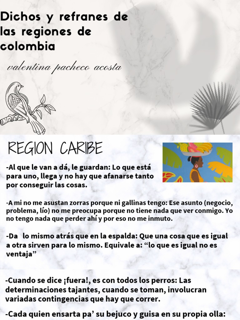 Dichos y Refranes de Las Regiones de Colombia | PDF